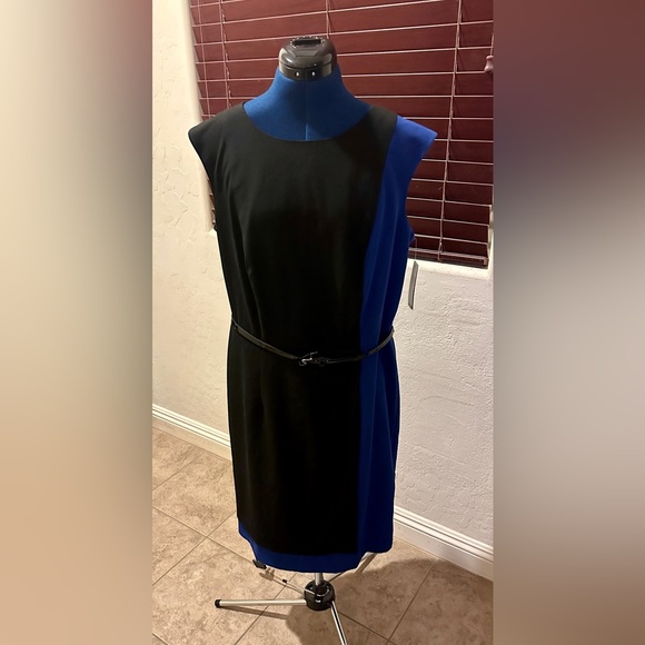 AB Studio | Dresses | Ab Studio Black And Black Sleeveless Belted Color ...